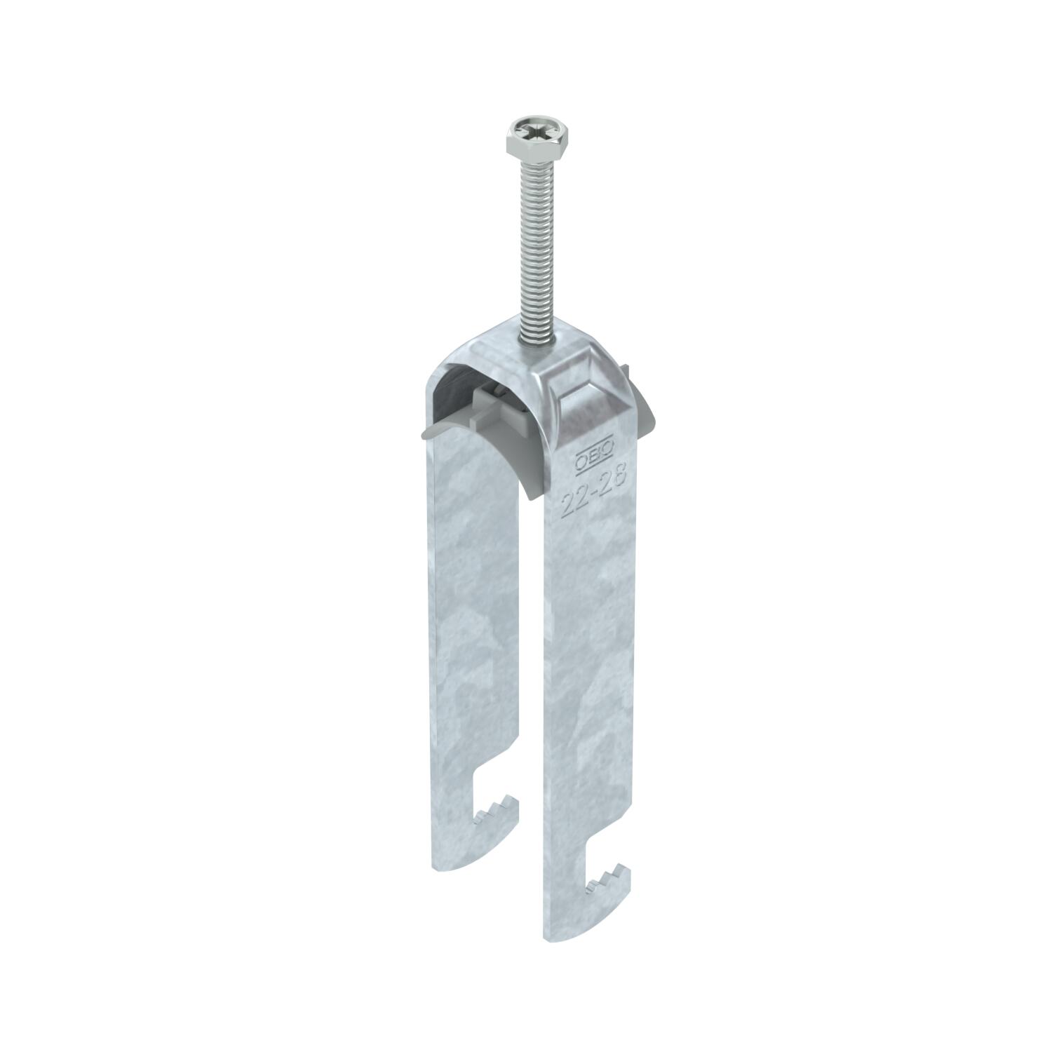 Clamp clip 2056, F foot, single, plastic pressure trough, FT | OBO